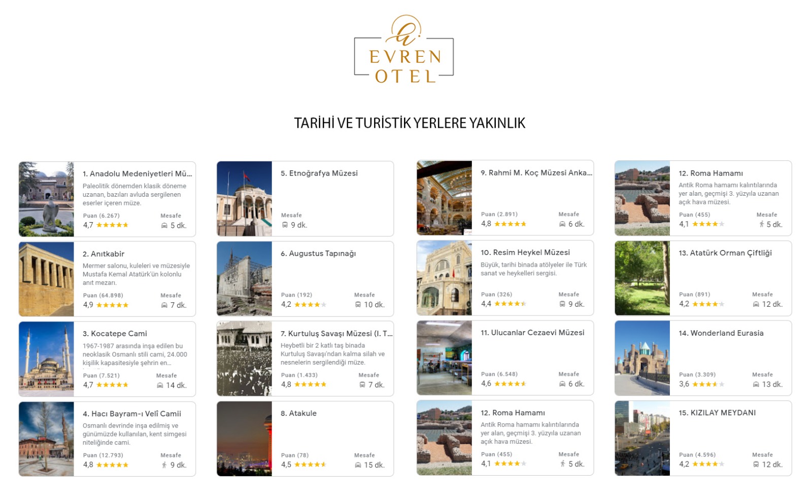 ANKARA OTEL EVREN | Landing Page
